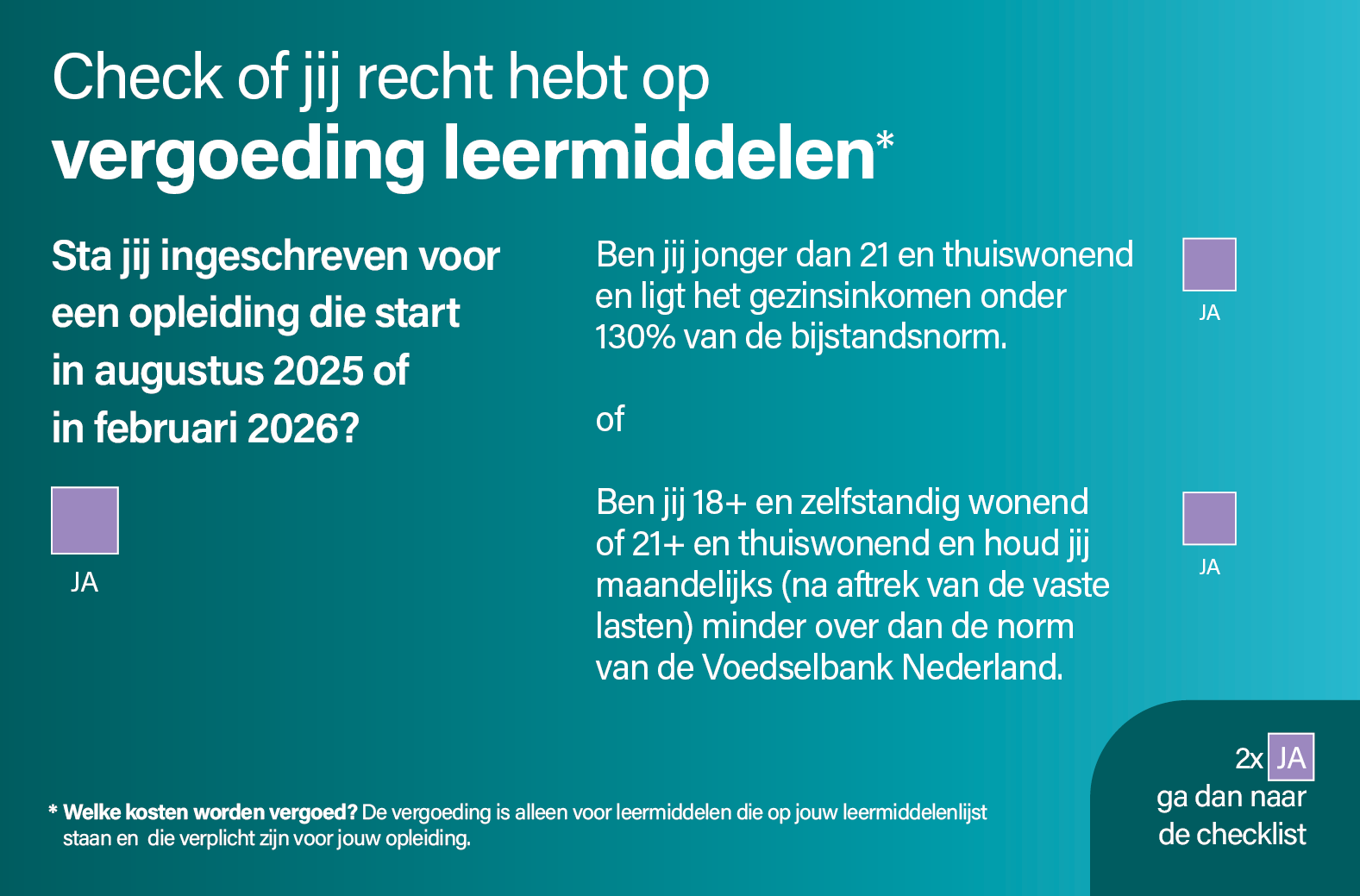 Voor wie is de vergoeding leermiddelen? - Leermiddelen ROCVA